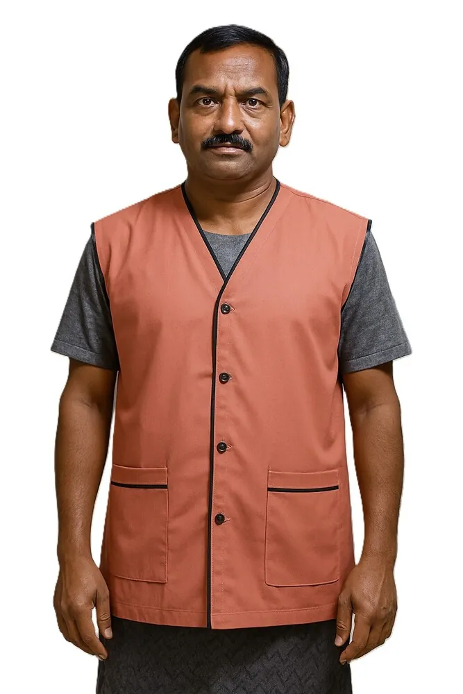 Housekeeping Mens Staff Sleeveless Apron Rose | GoldenGown