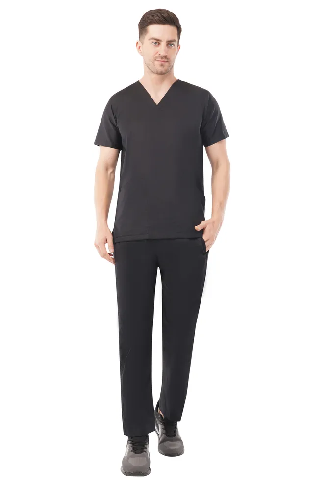 Magna Mens Scrub Black | GoldenGown
