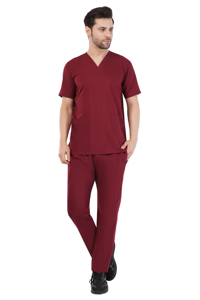Magna Mens Scrub Maroon | GoldenGown